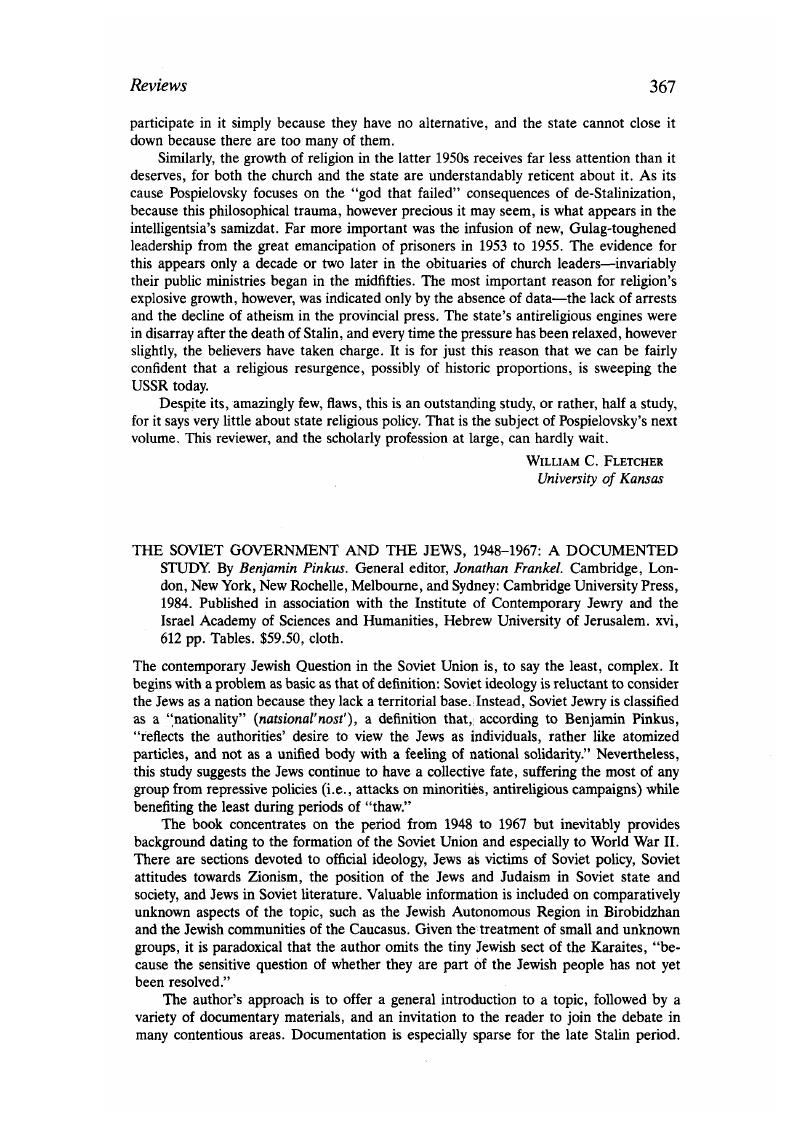 The Soviet Government and the Jews, 1948-1967: A Documented Study. By ...
