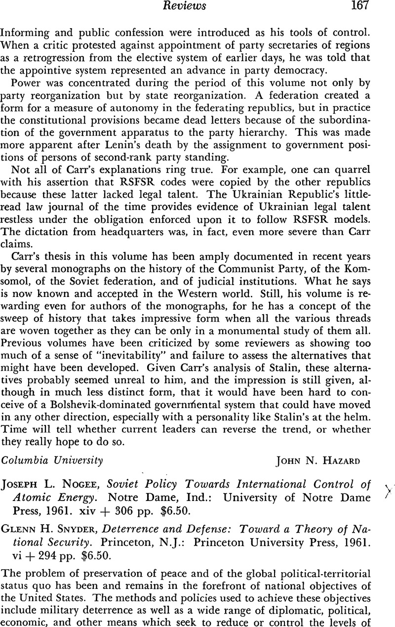 Joseph L. Nogee, Soviet Policy Towards International Control of Atomic ...