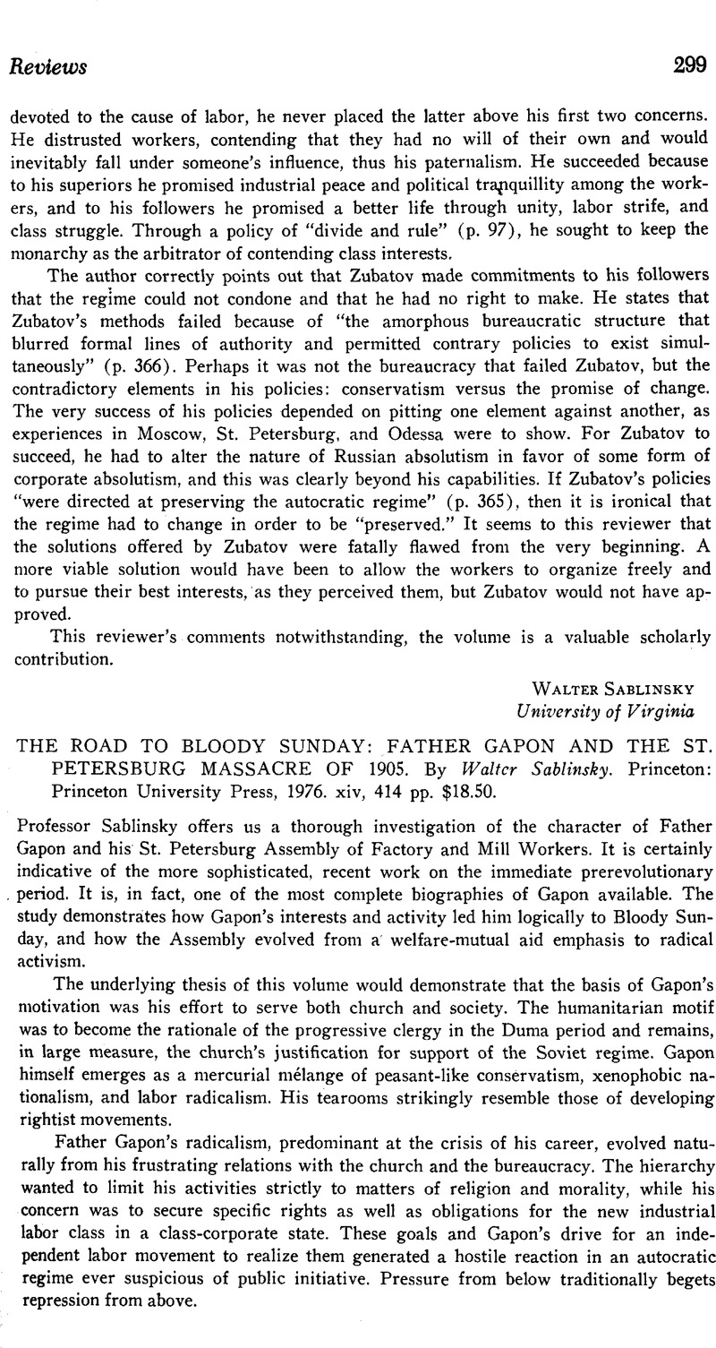 The Road to Bloody Sunday: Father Gapon and the St. Petersburg Massacre ...