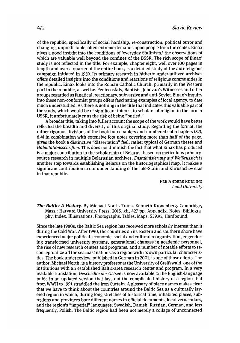 The Baltic: A History. By Michael North. Trans. Kenneth Kronenberg ...