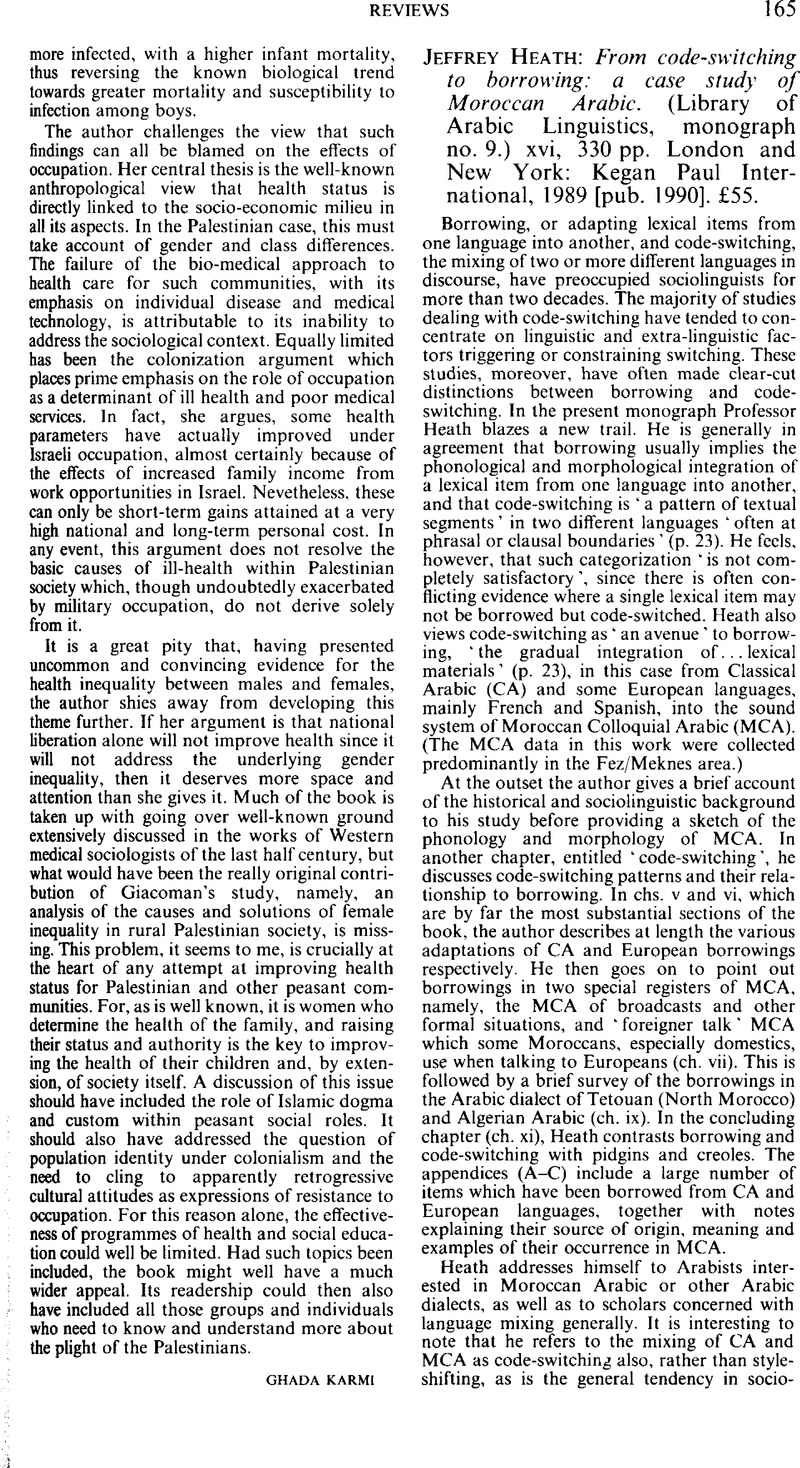 Jeffrey Heath: From code-switching to borrowing: a case study of ...