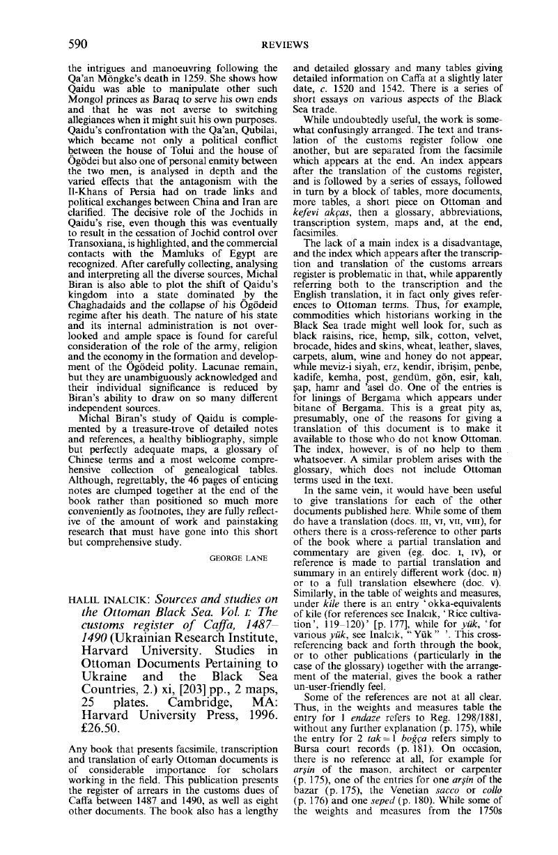 Central Asia - Halil Inalcik: Sources and studies on the Ottoman Black ...