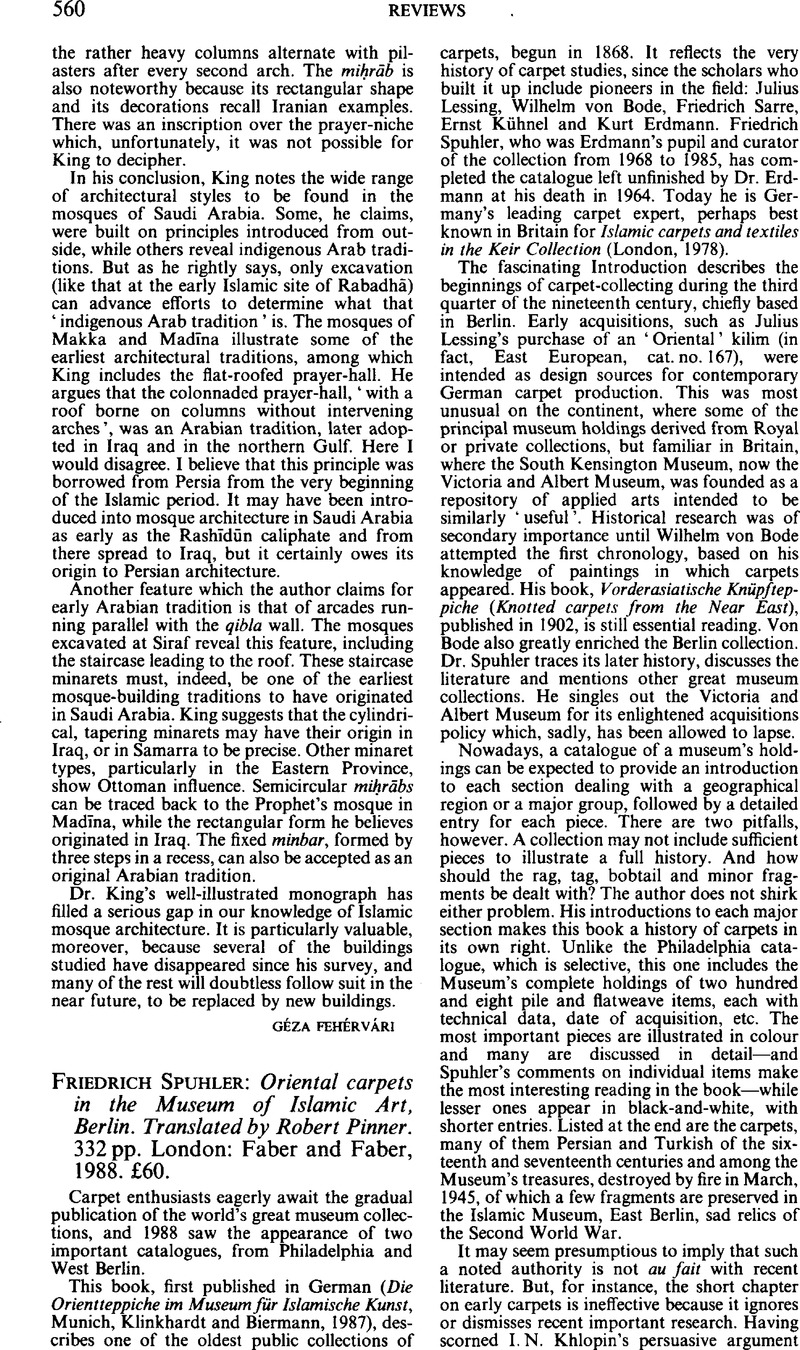 Friedrich Spuhler: Oriental carpets in the Museum of Islamic Art ...