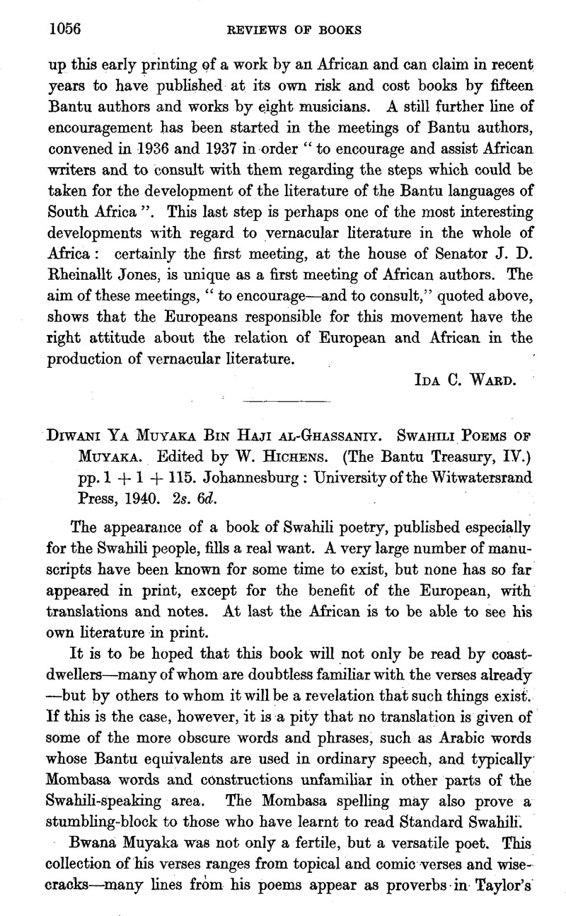 Diwani ya Muyaka Bin Haji al-Ghassaniy. Swahili Poems of Muyaka. Edited ...