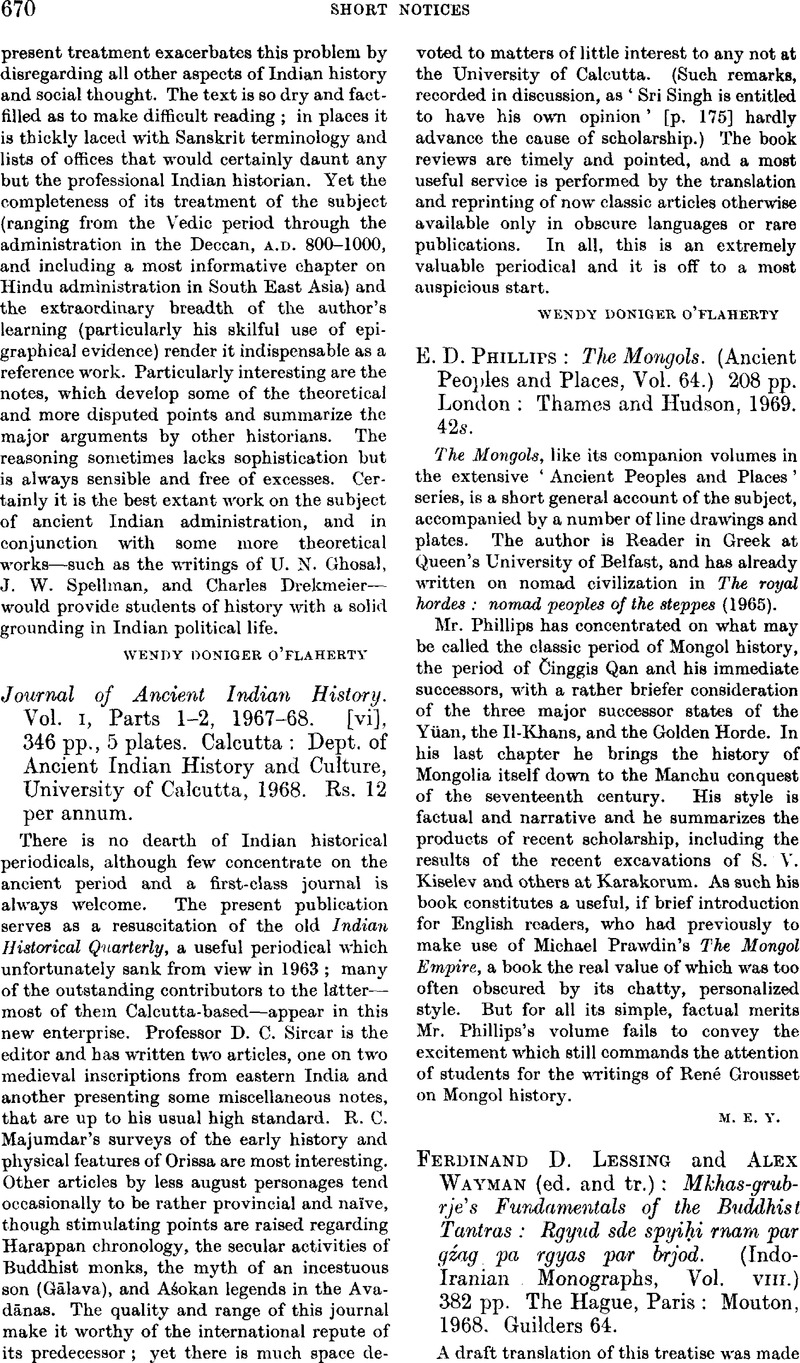 Ferdinand D. Lessing and Alex Wayman (ed. and tr.): Mkhas-grubrje's ...