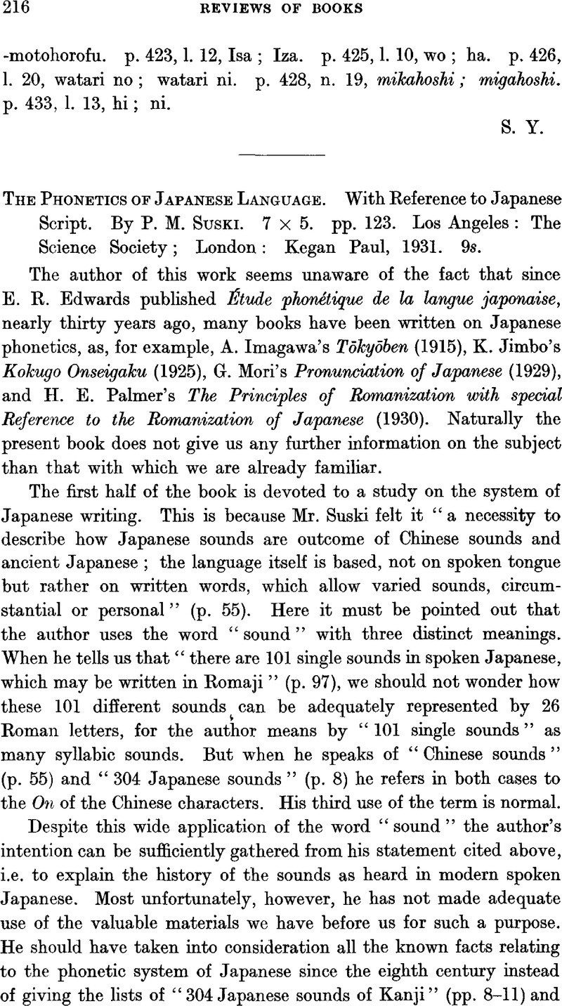 The Phonetics of Japanese Language. With Reference to Japanese Script ...