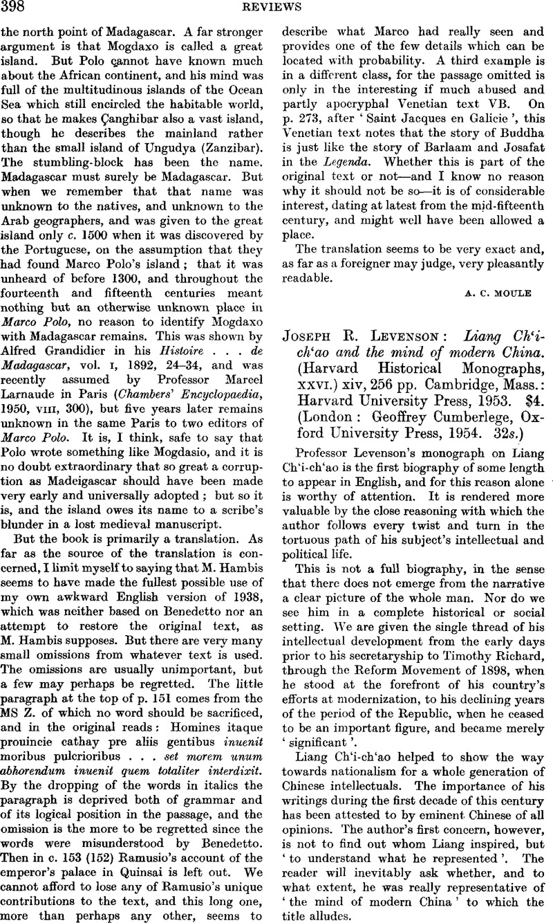 Joseph R. Levenson: Liang Ch‘ich‘ao and the mind of modern China ...