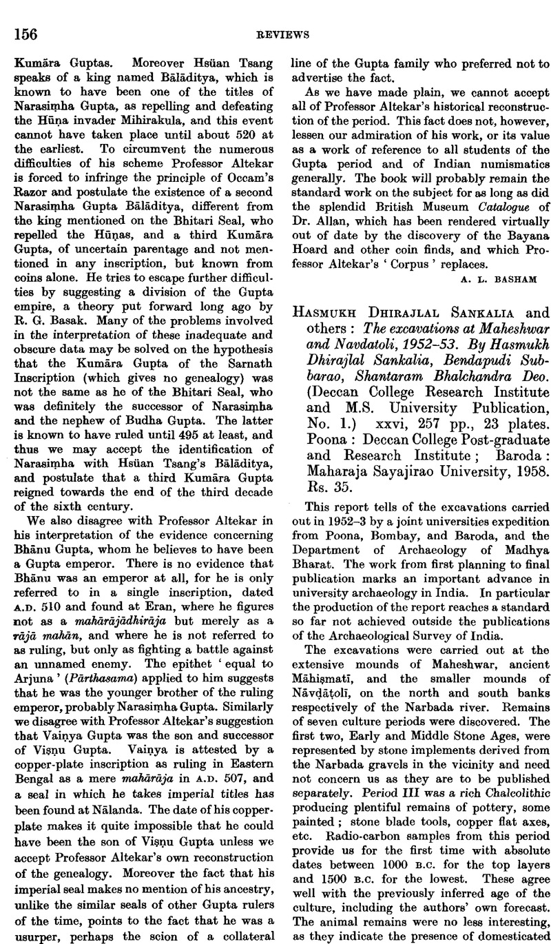 Hasmukh Dhirajlal Sankalia and others: The excavations at Maheshwar and ...