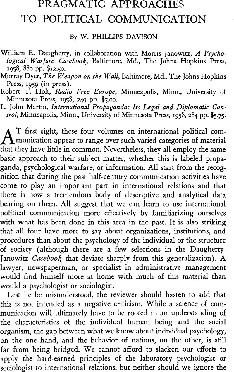Pragmatic Approaches to Political Communication | World Politics ...