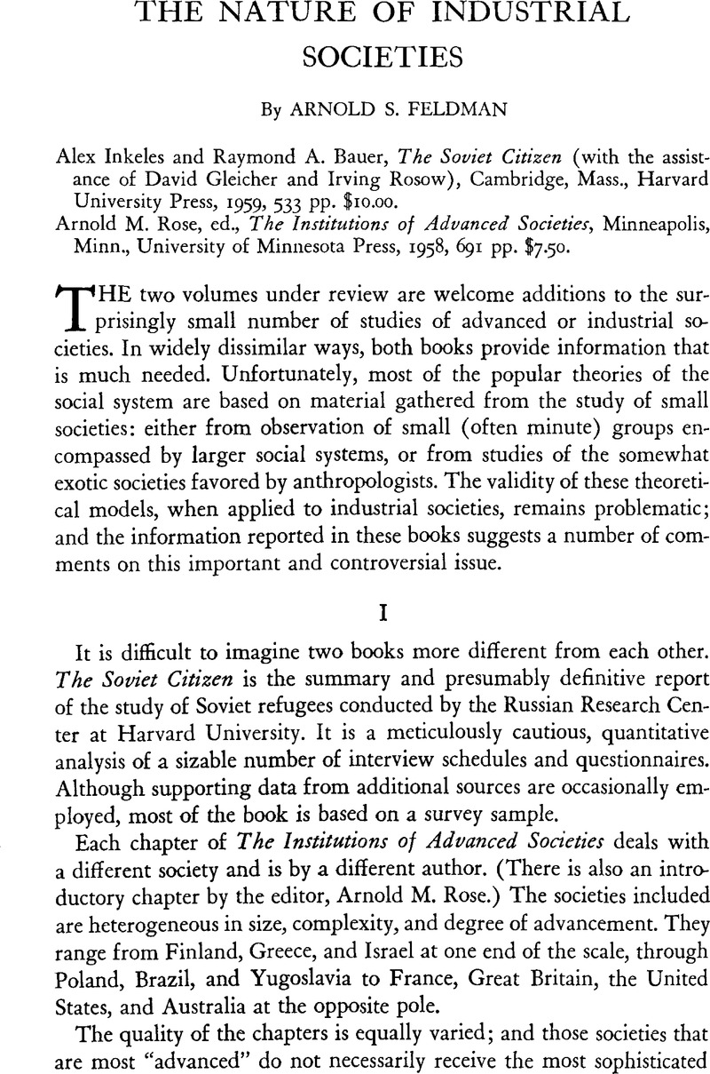 The Nature of Industrial Societies | World Politics | Cambridge Core
