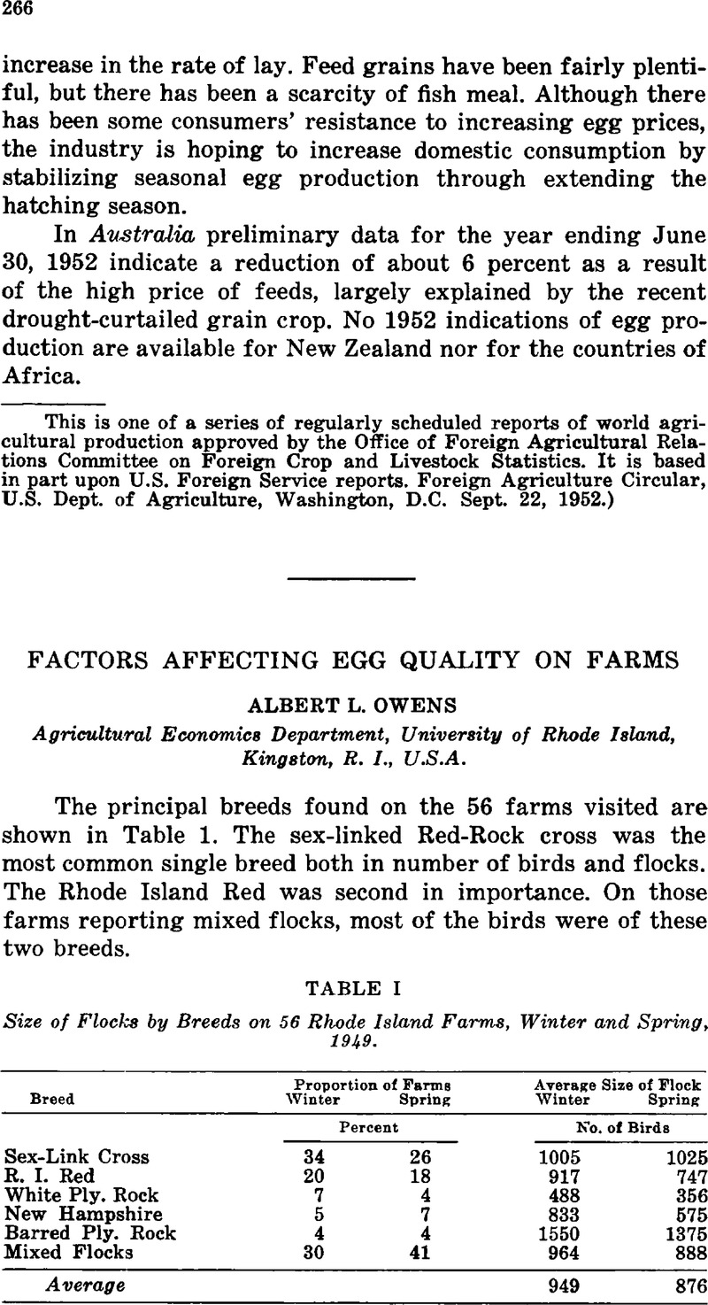Factors Affecting Egg Quality on Farms | World's Poultry Science ...