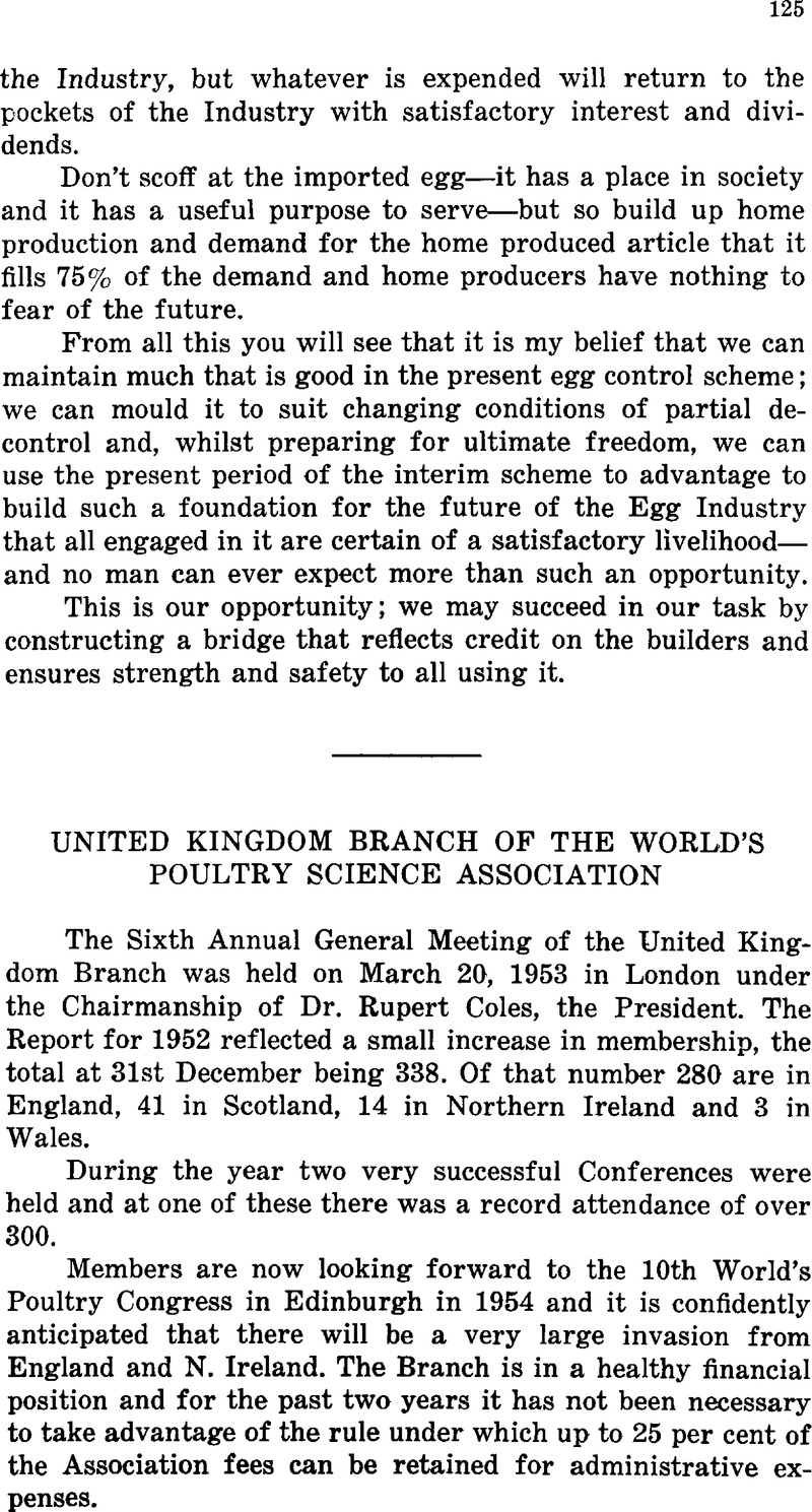 United Kingdom Branch of the World's Poultry Science Association ...