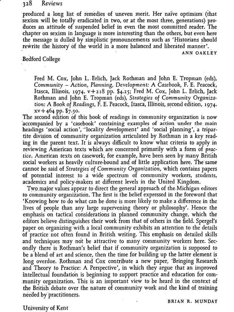 Fred M. Cox, John L. Erlich, Jack Rothman and John E. Tropman (eds ...