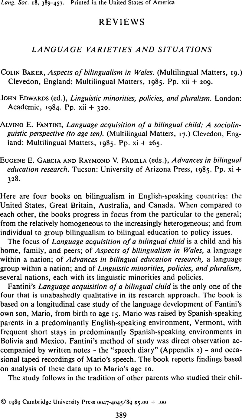 Language varieties and situations - Colin Baker, Aspects of ...