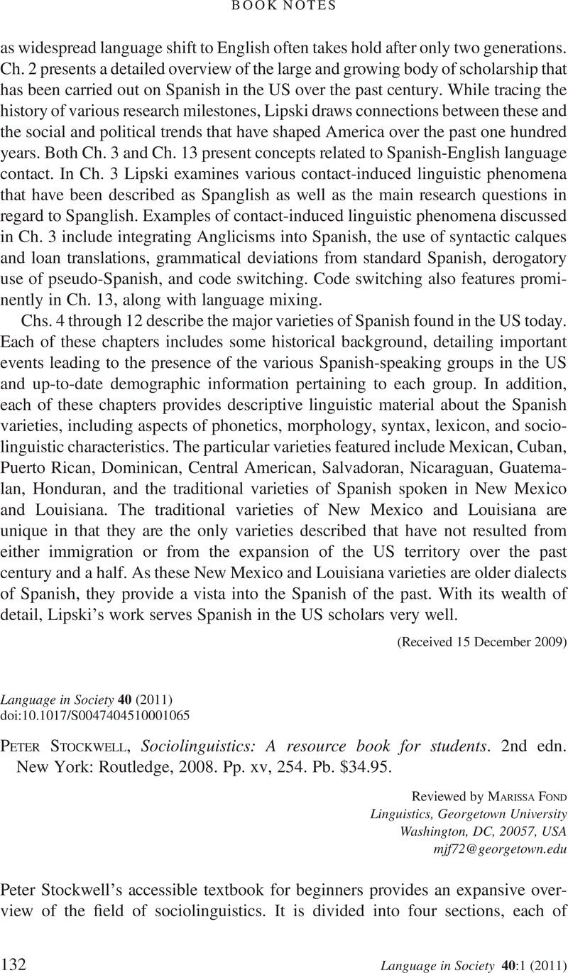 Peter Stockwell, Sociolinguistics: A resource book for students. 2nd ...