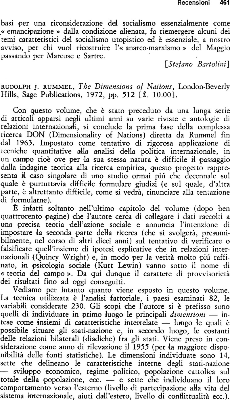 Rudolph J. Rummel, The Dimensions of Nations, London-Beverly Hills ...