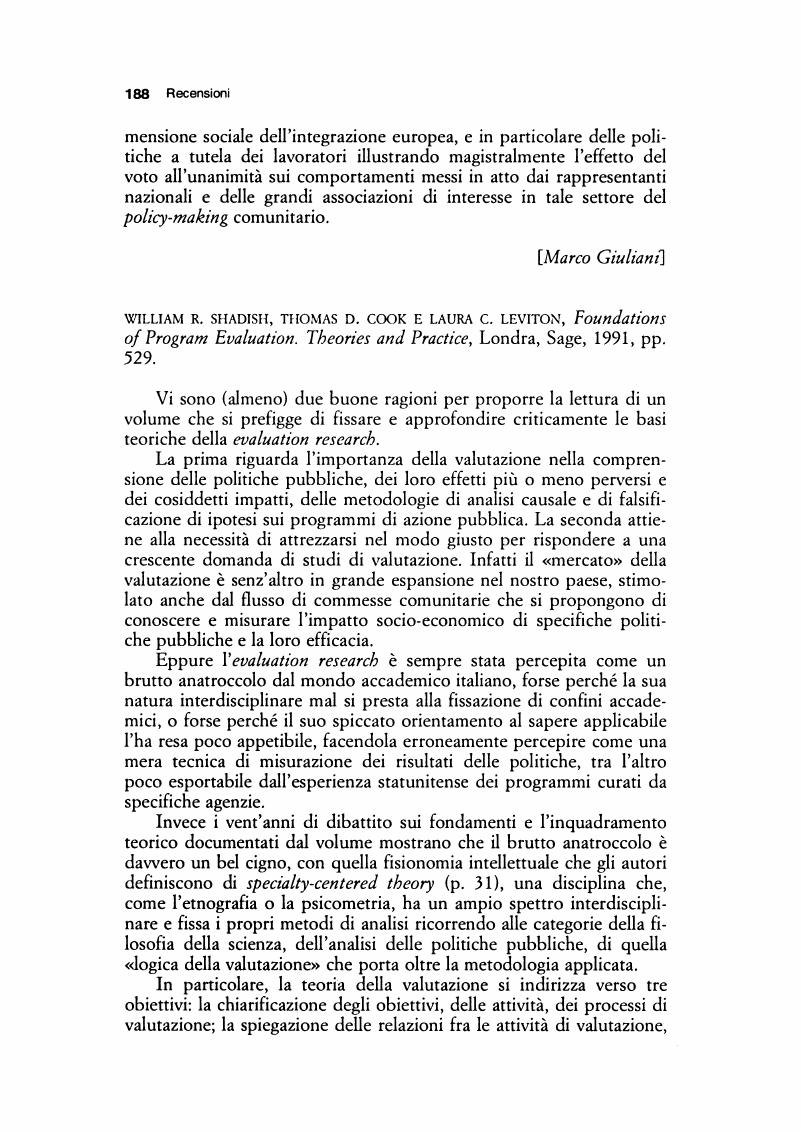 William R. Shadish, Thomas D. Cook e Laura C. Leviton, Foundations of ...