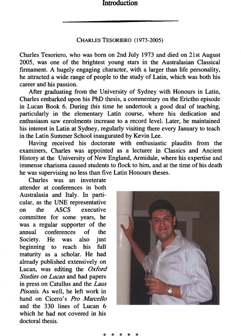 Introduction | Antichthon | Cambridge Core