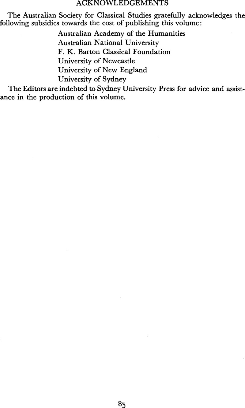 ANN volume 5 Cover and Back matter | Antichthon | Cambridge Core