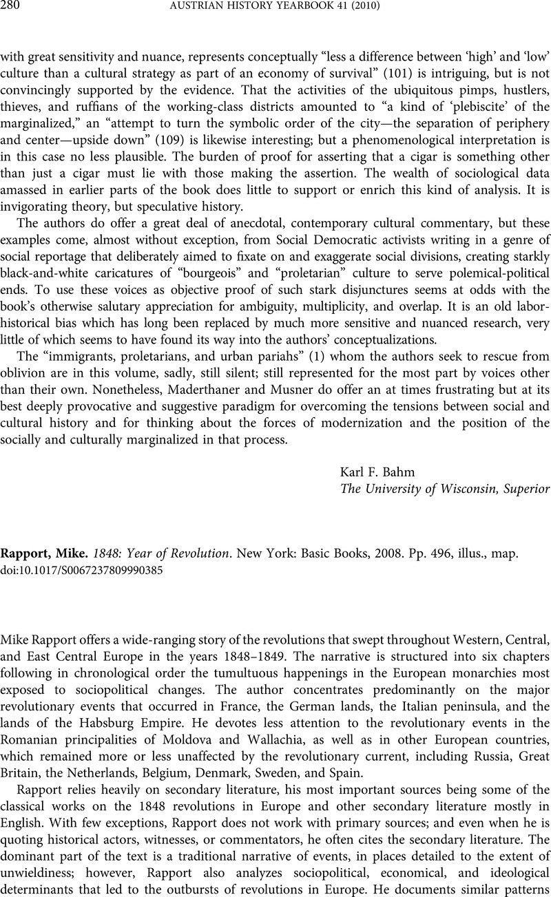 Mike Rapport. 1848: Year of Revolution. New York: Basic Books, 2008. Pp ...
