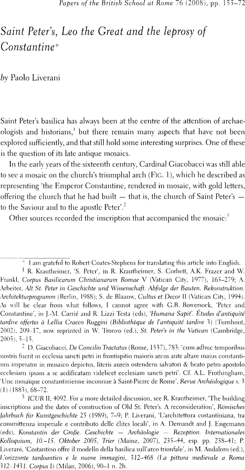 Saint Peter's, Leo the Great and the leprosy of Constantine* | Papers ...