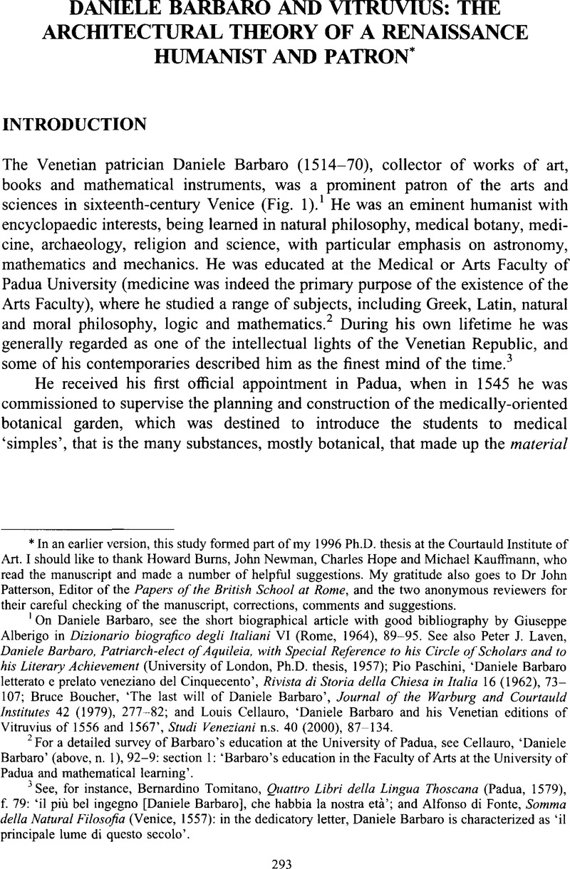 Daniele Barbaro and Vitruvius: the architectural theory of a ...