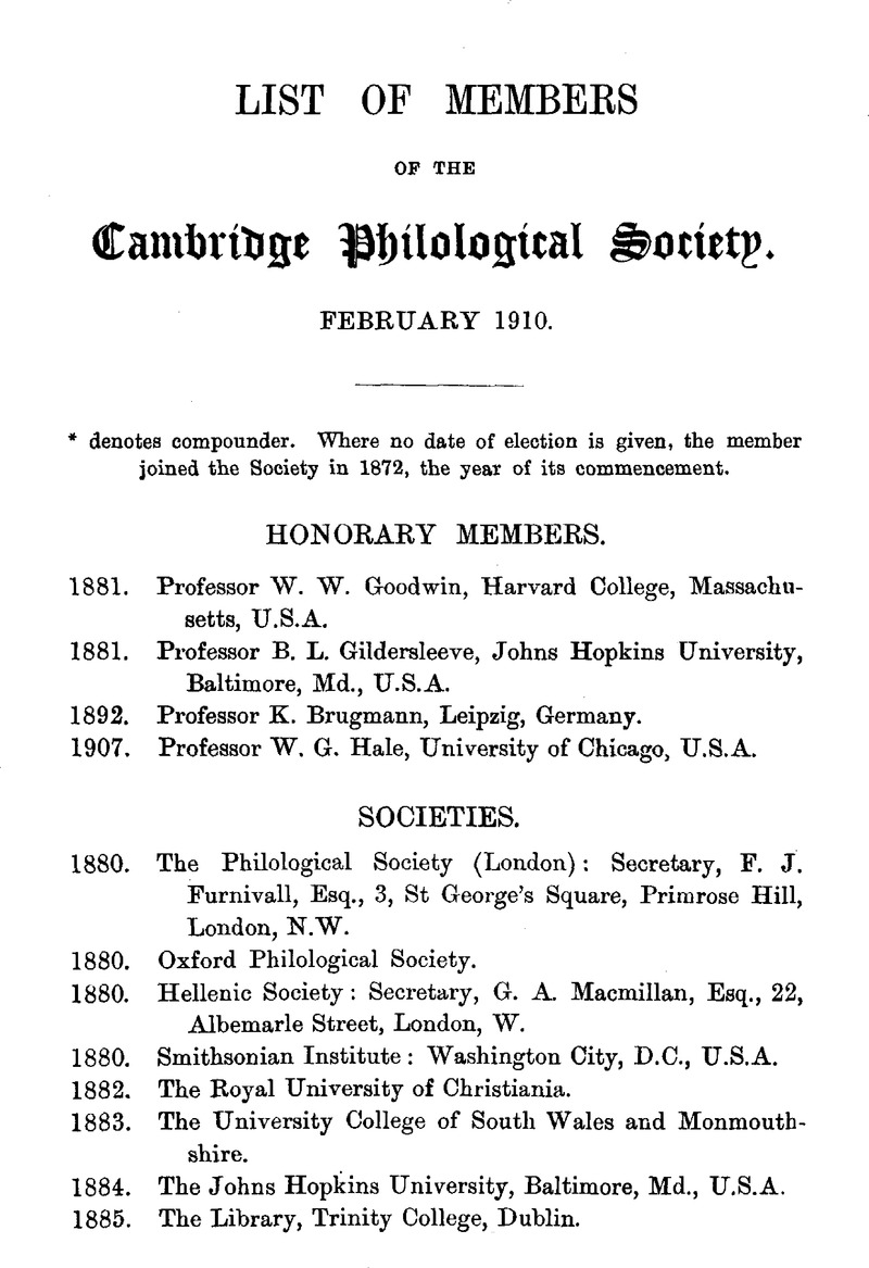 List of Members of the Cambridge Philological Society | The Cambridge ...