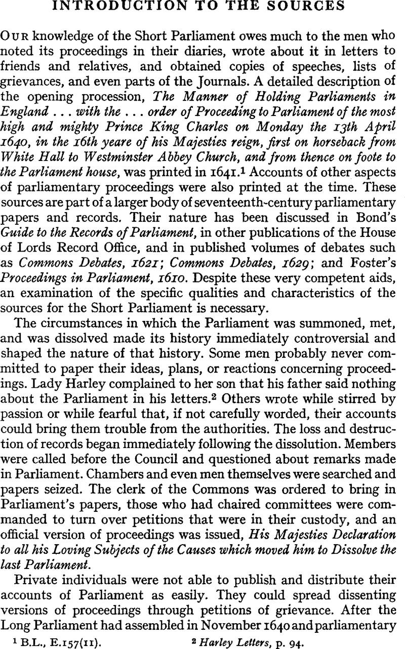 Introduction to the Sources: Lords | Camden Fourth Series | Cambridge Core