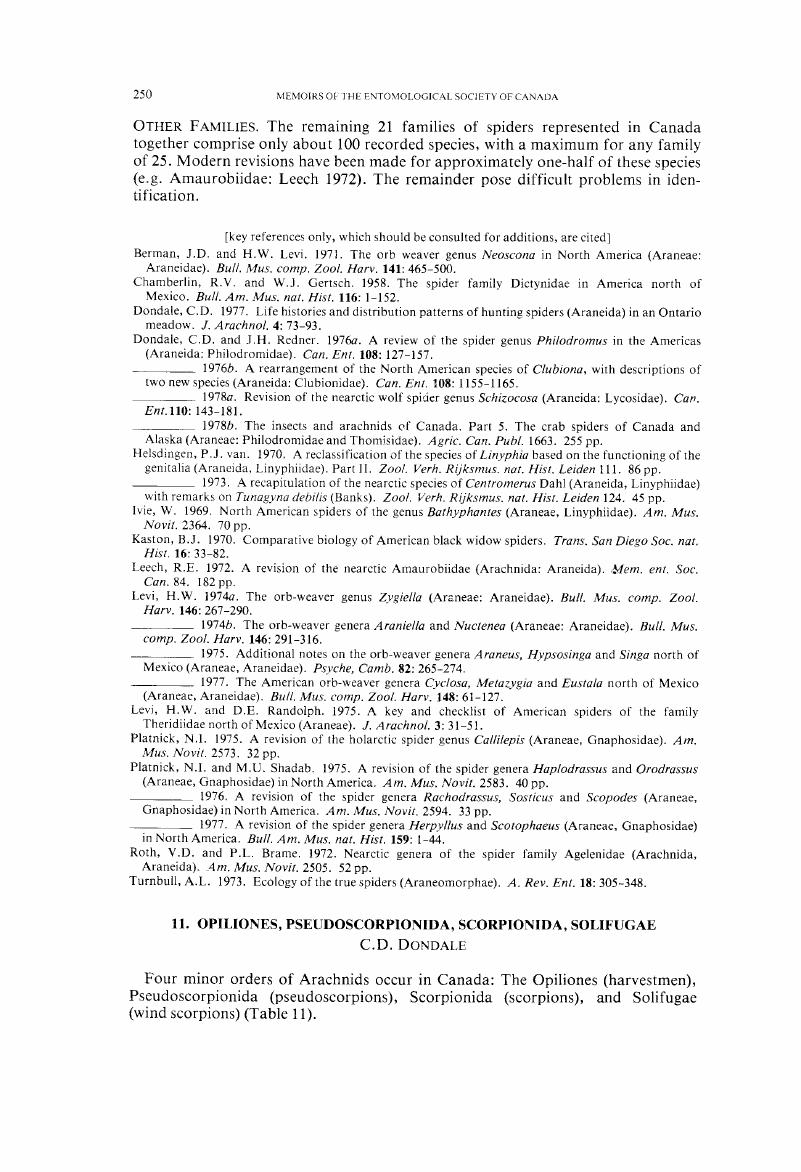 OPILIONES, PSEUDOSCORPIONIDA, SCORPIONIDA, SOLIFUGAE | The Memoirs of ...