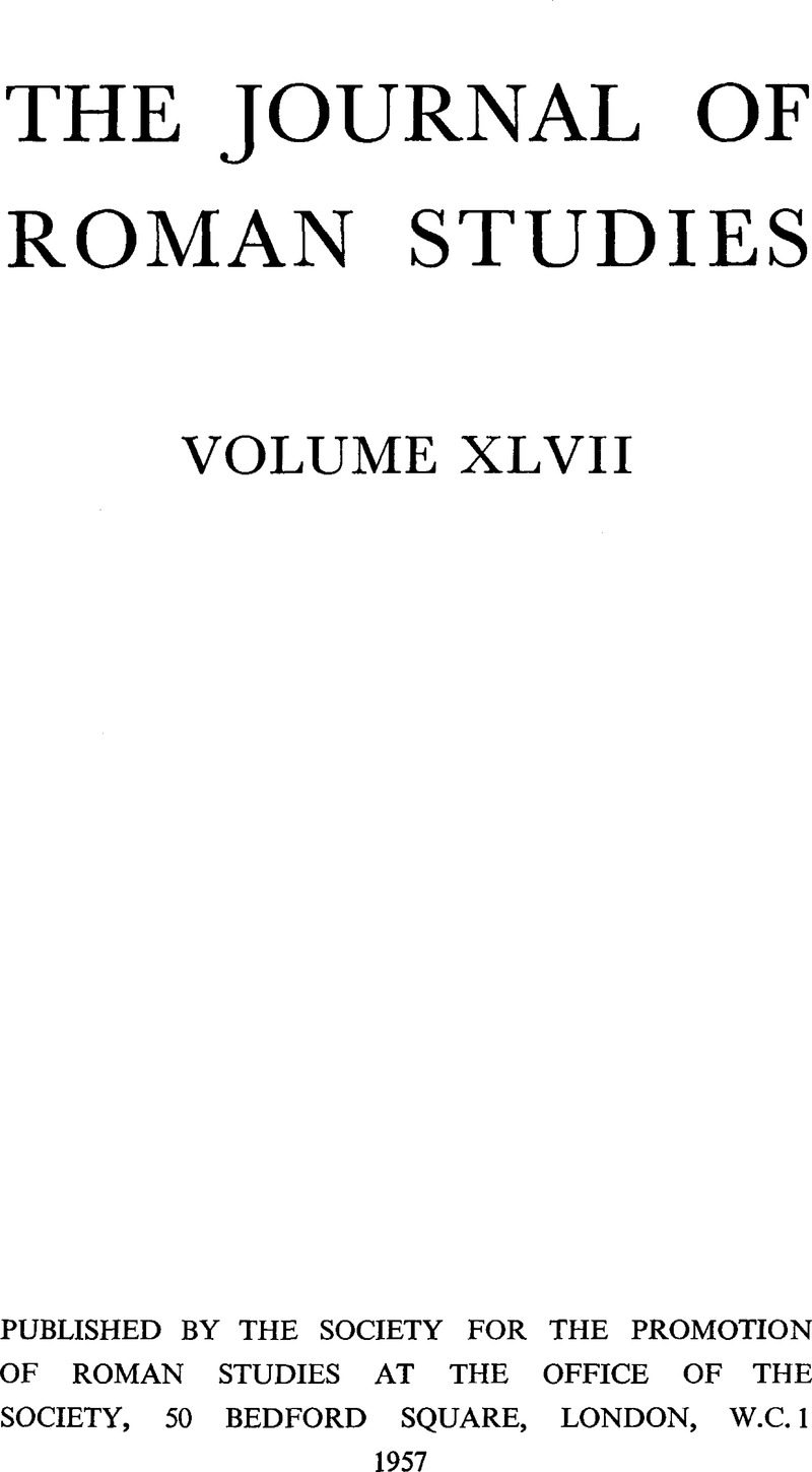 Title Page | The Journal of Roman Studies | Cambridge Core