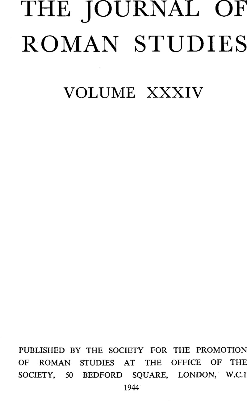 Title Page | The Journal of Roman Studies | Cambridge Core