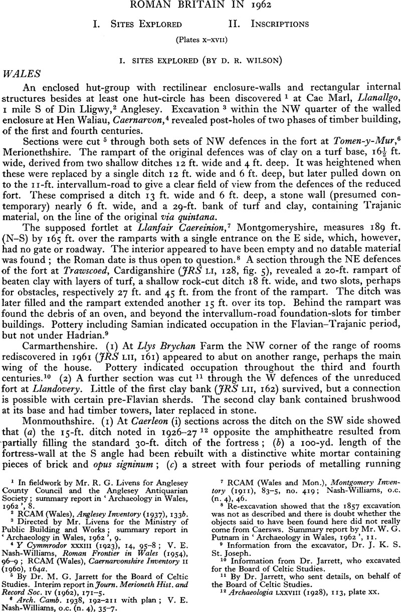 Roman Britain in 1962 | The Journal of Roman Studies | Cambridge Core