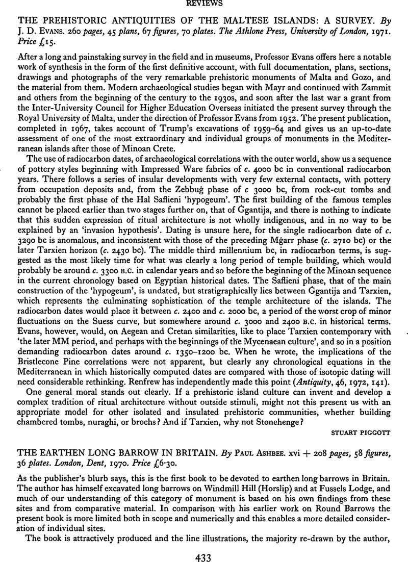 The Earthen Long Barrow in Britain. ByPaul Ashbee. xvi + 208pages, 58 ...