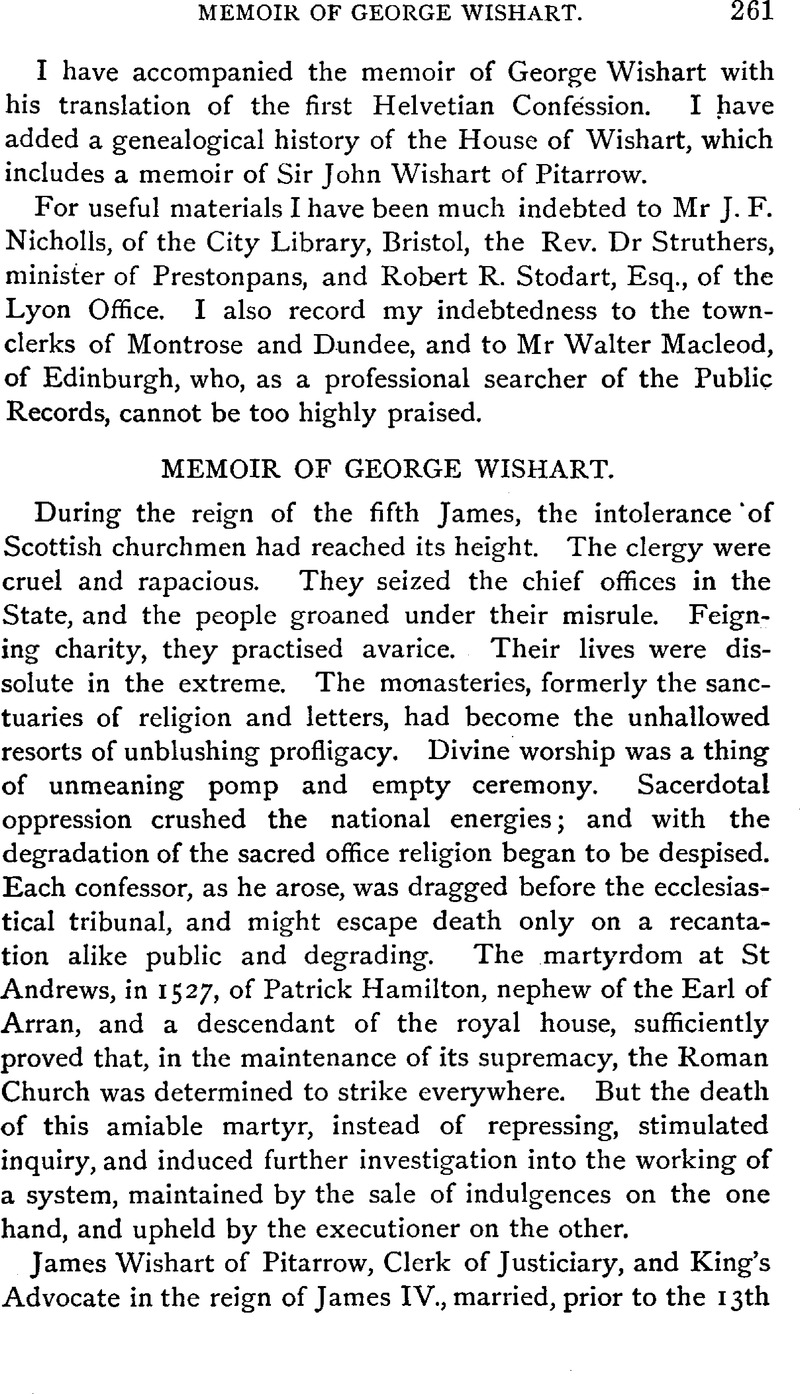 Memoir of George Wishart | Transactions of the Royal Historical Society ...