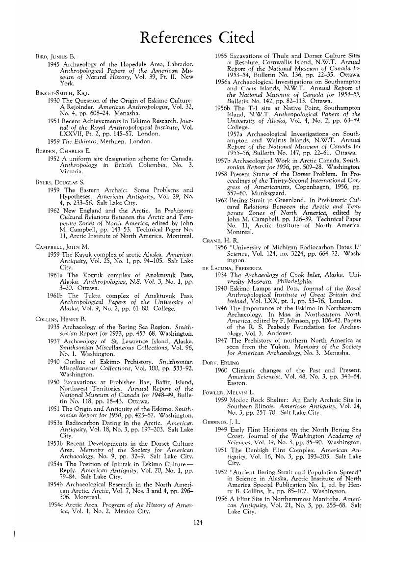 References Cited | Memoirs of the Society for American Archaeology ...