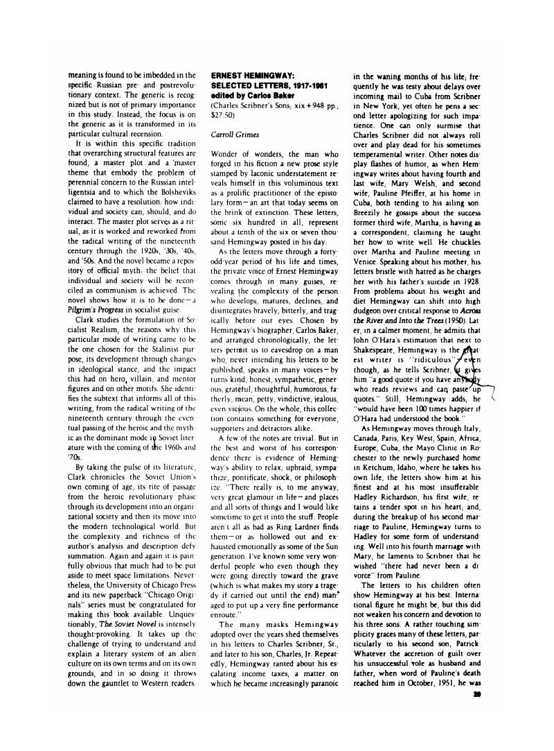 Ernest Hemingway: Selected Letters, 1917-1961 edited by Carlos Baker ...