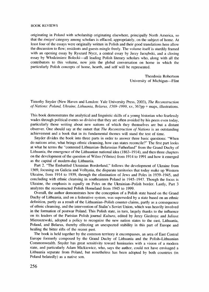 Timothy Snyder (New Haven and London: Yale University Press, 2003), The ...