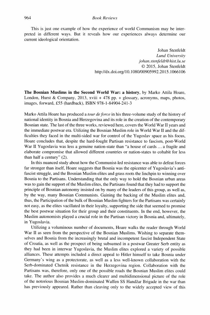 The Bosnian Muslims in the Second World War: a history, by Marko Attila ...