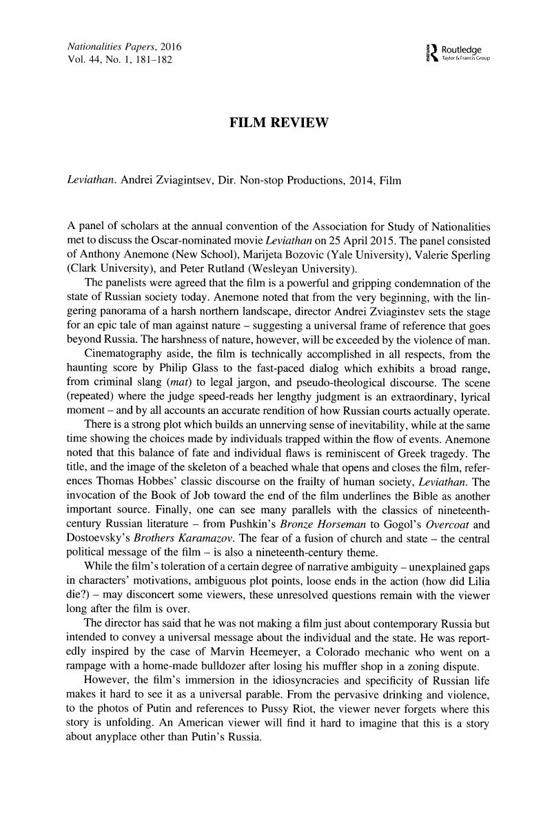 Leviathan. Andrei Zviagintsev, Dir. Non-stop Productions, 2014, Film ...