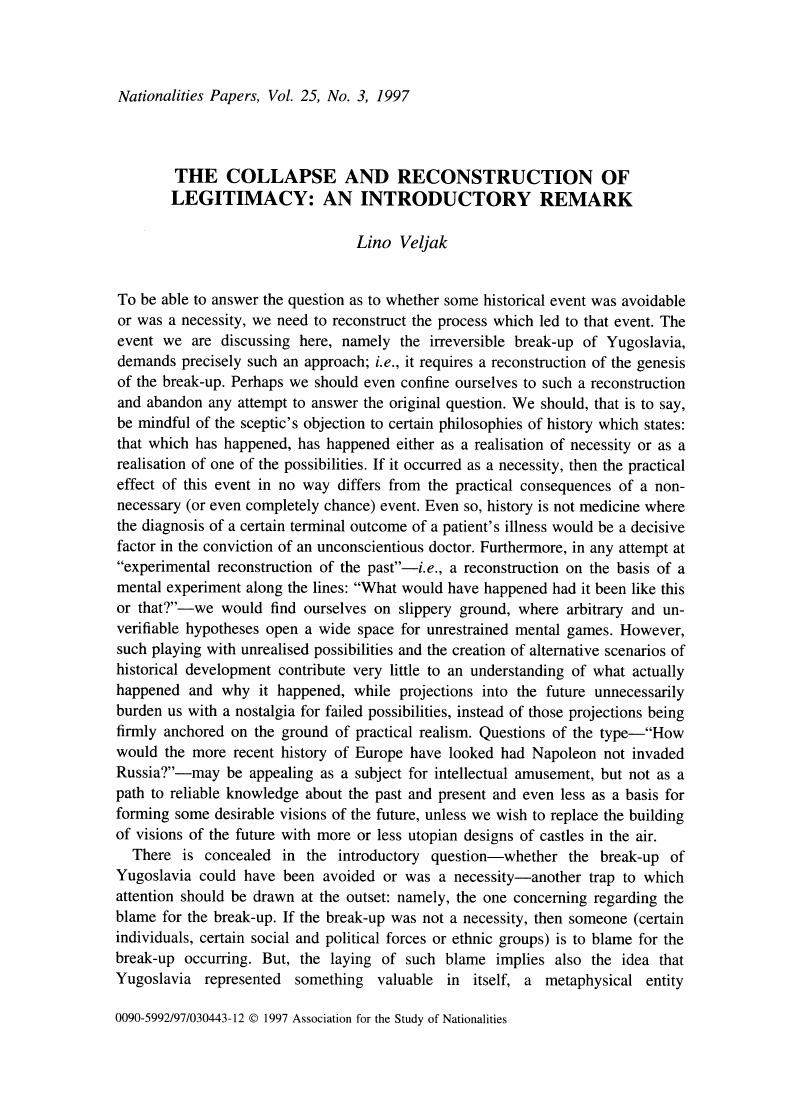 The Collapse and Reconstruction of Legitimacy: An Introductory Remark ...