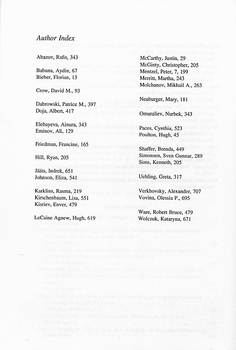 Author index | Nationalities Papers | Cambridge Core