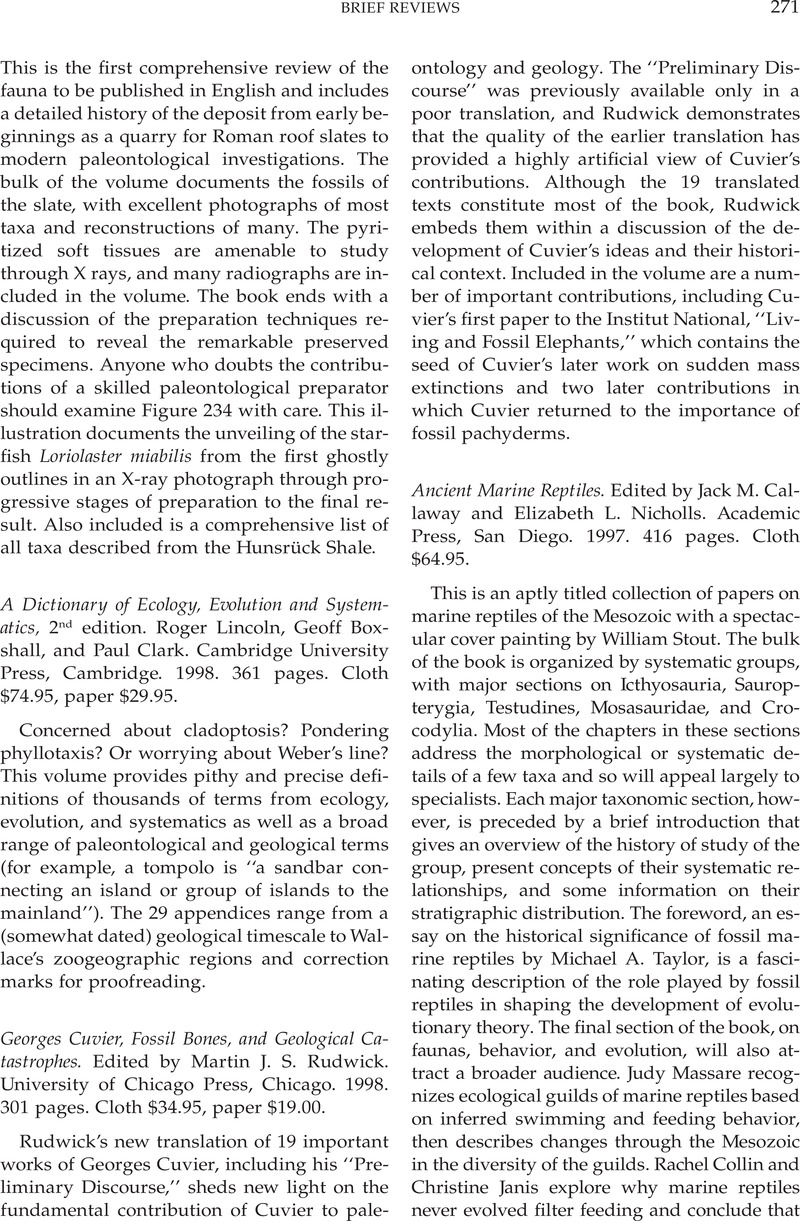 Georges Cuvier, Fossil Bones, and Geological Catastrophes. Edited by ...