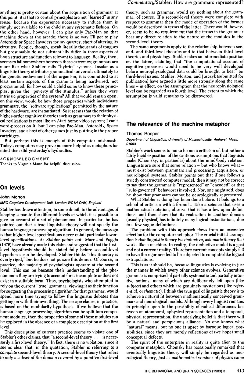 The relevance of the machine metaphor | Behavioral and Brain Sciences ...