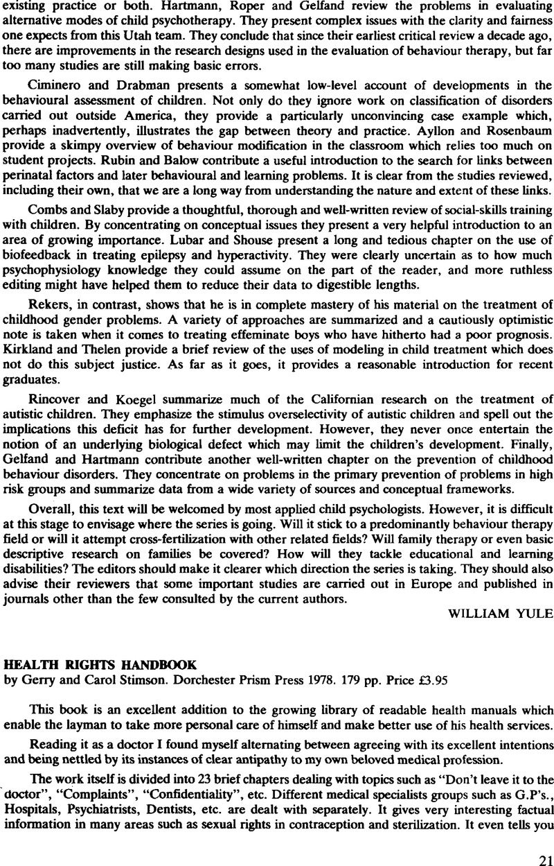 Health Rights Handbook by Gerry and Carol Stimson. Dorchester Prism ...