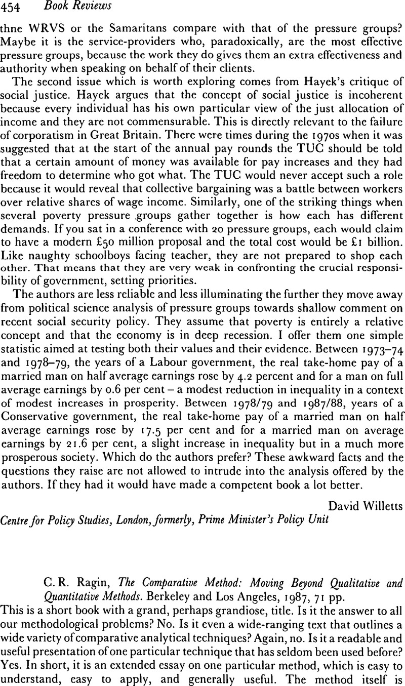 C. R. Ragin, The Comparative Method: Moving Beyond Qualitative and Quantitative Methods ...