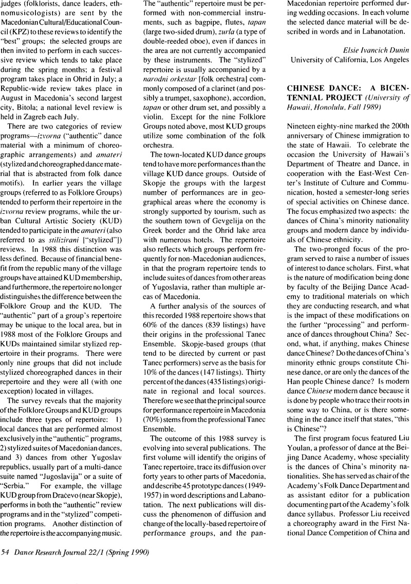 Chinese Dance: A Bicentennial Project | Dance Research Journal ...