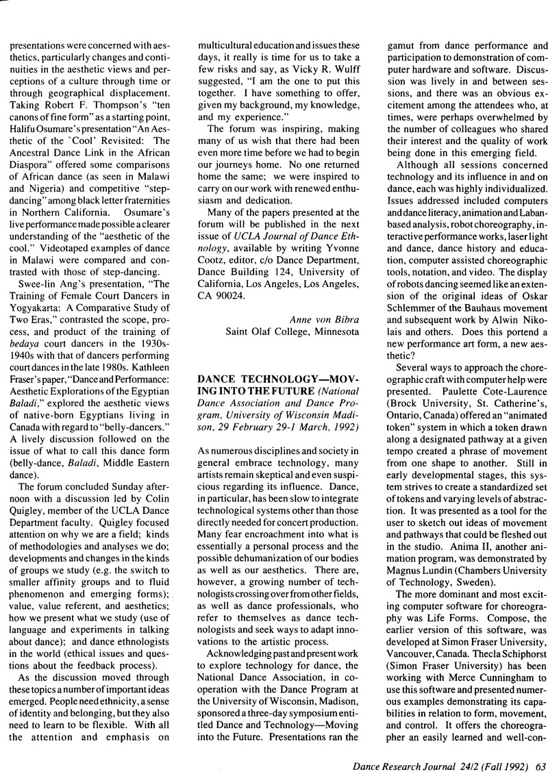 Dance Technology—Moving into the Future | Dance Research Journal ...