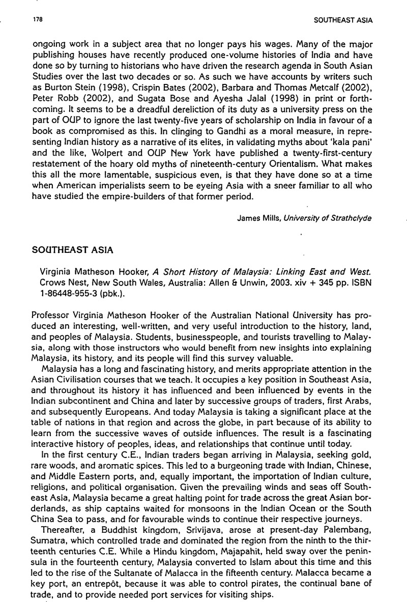 Virginia Matheson Hooker, A Short History of Malaysia: Linking East and ...