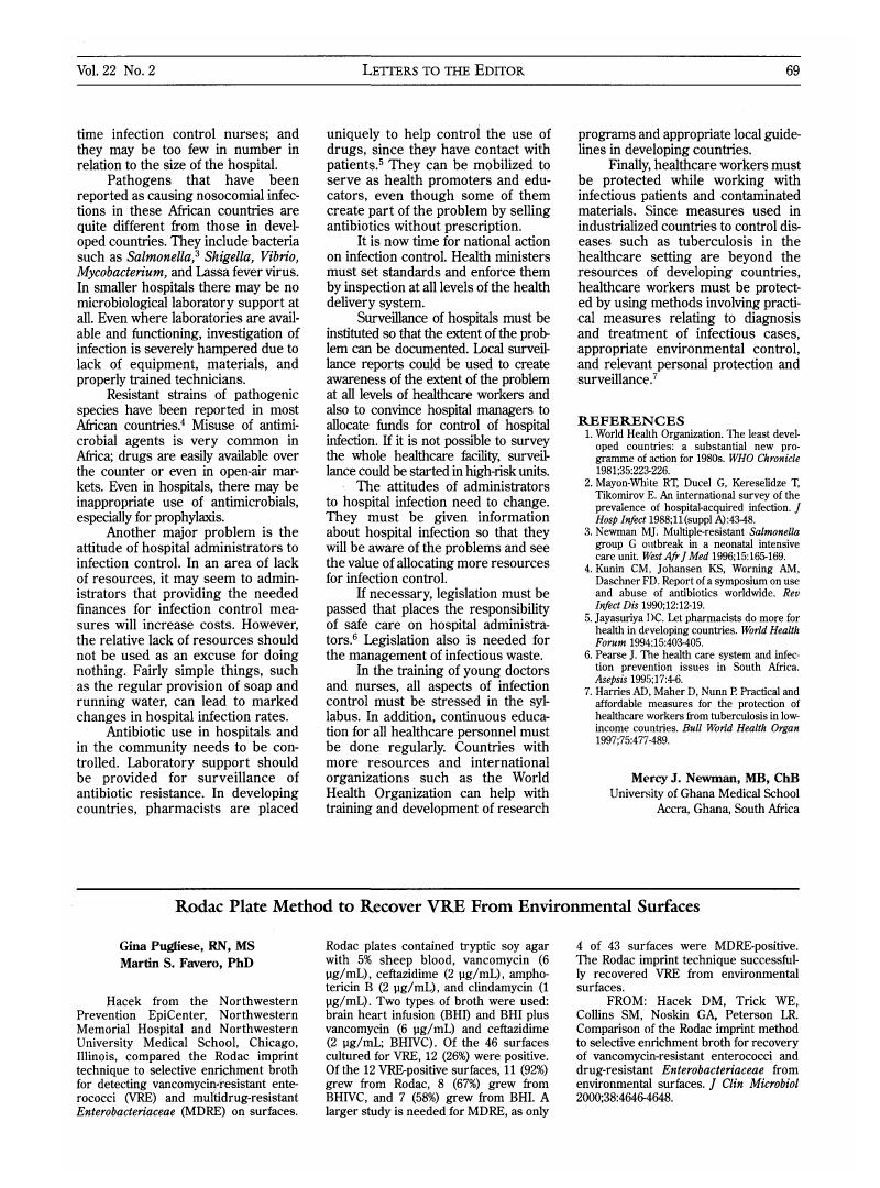 Rodac Plate Method to Recover VRE From Environmental Surfaces ...