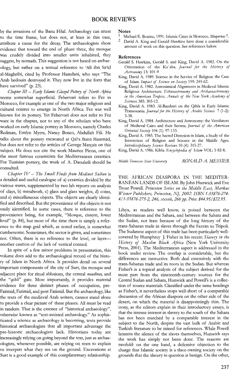 The African Diaspora in the Mediterranean Lands of Islam. By John ...